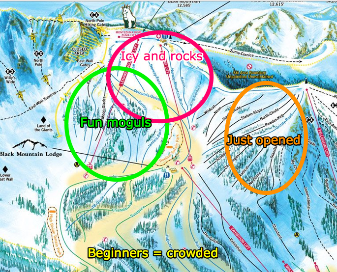 A-Basin map of runs - Colorado Snow